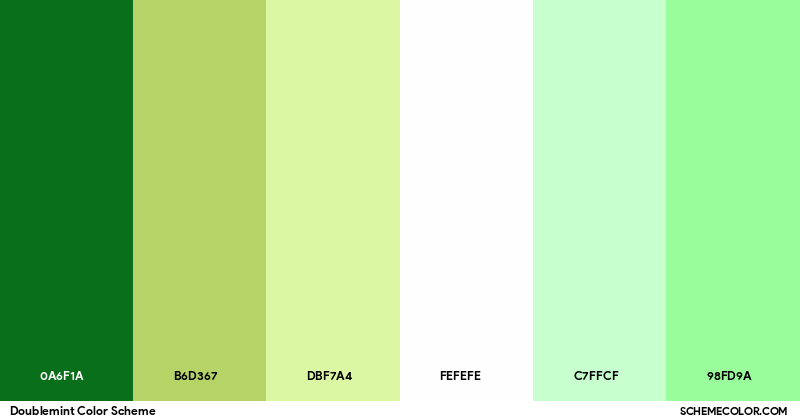 Doublemint Color Scheme - Palettes - SchemeColor.com