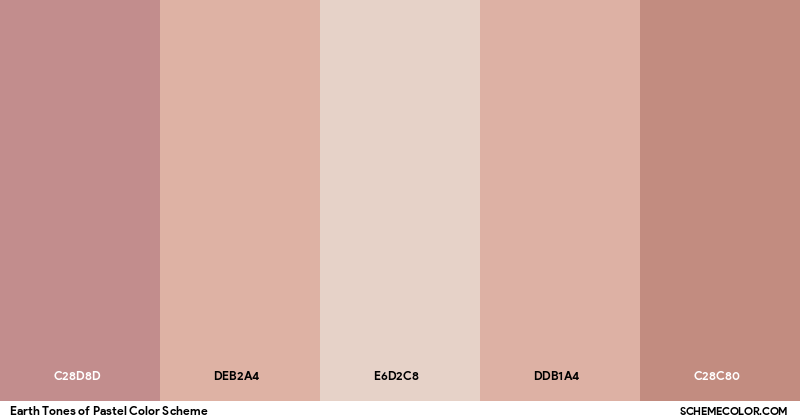 Earth Tones of Pastel Color Scheme - Palettes - SchemeColor.com