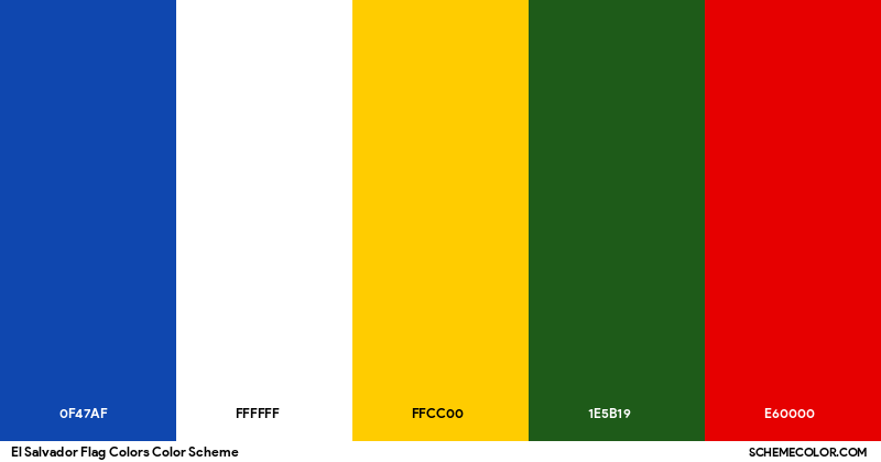 El Salvador Flag Colors - Flags - SchemeColor.com