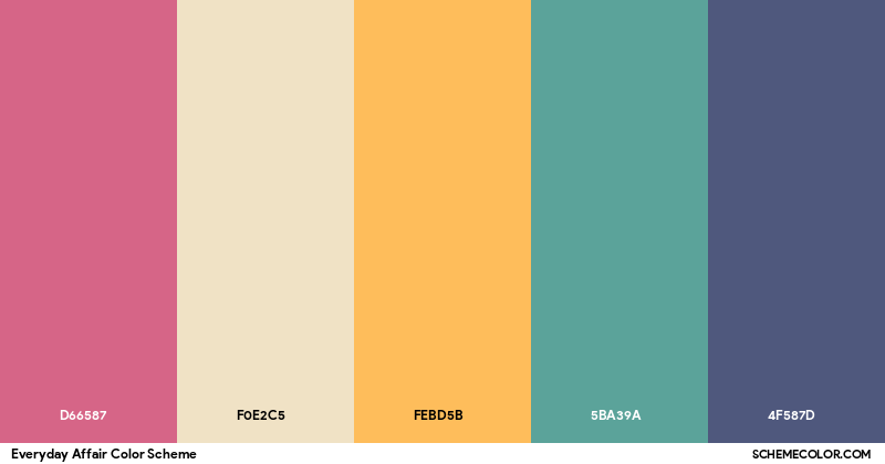 Everyday Affair Color Scheme - Palettes - SchemeColor.com