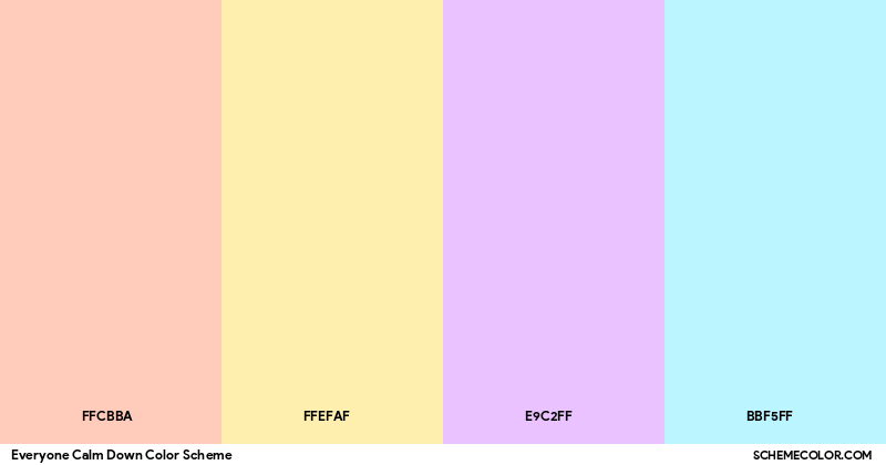 Everyone Calm Down Color Scheme - Palettes - SchemeColor.com