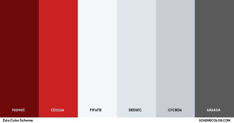 Ezio Color Scheme - Palettes - SchemeColor.com