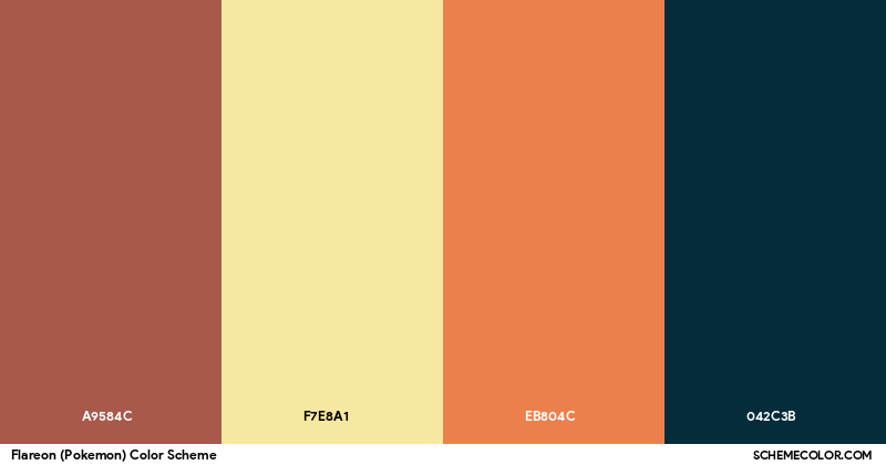 Flareon (Pokemon) Color Scheme - Palettes - SchemeColor.com