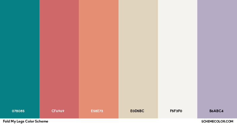 Fold My Legs Color Scheme - Palettes - SchemeColor.com