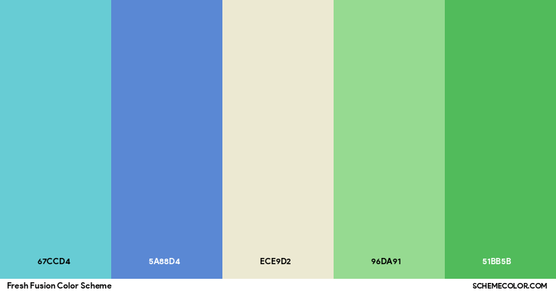 Fresh Fusion Color Scheme - Palettes - SchemeColor.com
