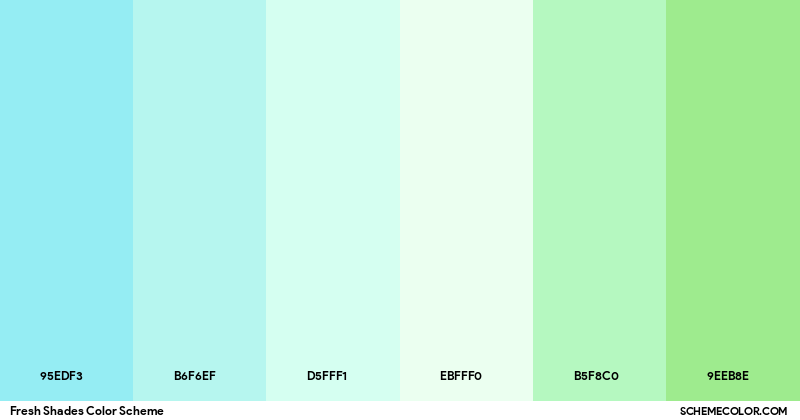 Fresh Shades Color Scheme - Palettes - SchemeColor.com