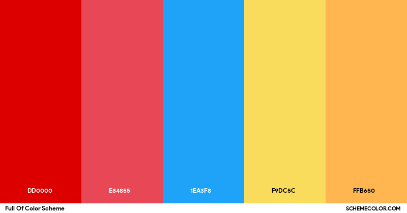 Full Of Color Scheme - Palettes - SchemeColor.com