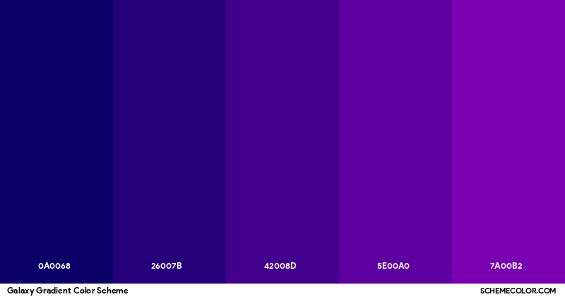 Galaxy Gradient Color Scheme - Palettes - SchemeColor.com
