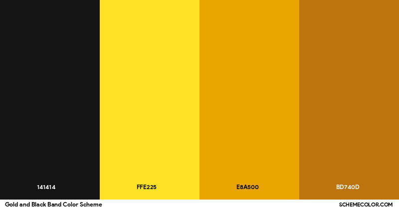 Gold and Black Band Color Scheme - Palettes - SchemeColor.com