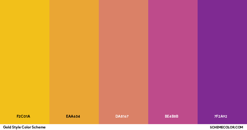Gold Style Color Scheme - Palettes - SchemeColor.com