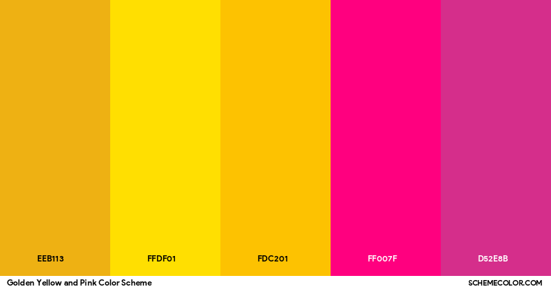 Golden Yellow and Pink Color Scheme - Palettes - SchemeColor.com