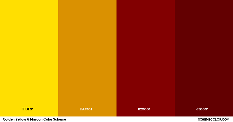 Golden Yellow & Maroon Color Scheme - Palettes - SchemeColor.com