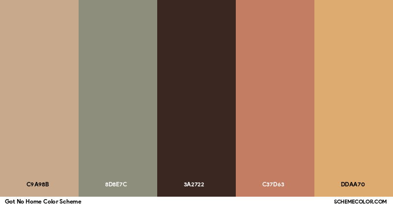 Got No Home Color Scheme - Palettes - SchemeColor.com