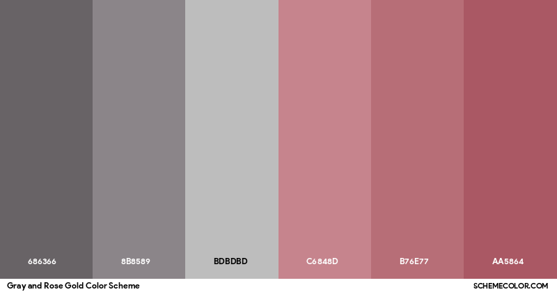 Gray and Rose Gold Color Scheme - Palettes - SchemeColor.com