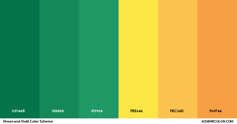 Green and Gold Color Scheme - Palettes - SchemeColor.com