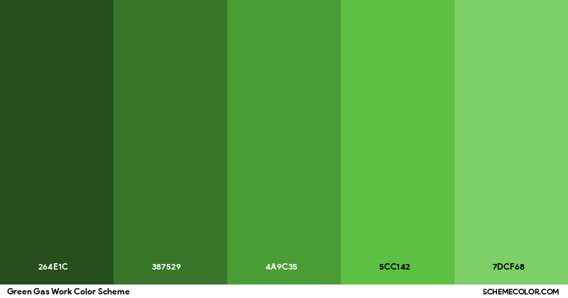 Green Gas Work Color Scheme - Palettes - SchemeColor.com