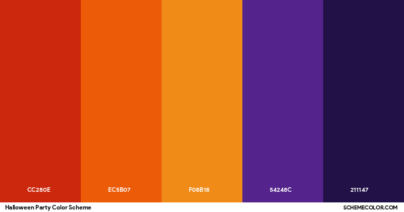 Halloween Party Color Scheme - Palettes - SchemeColor.com