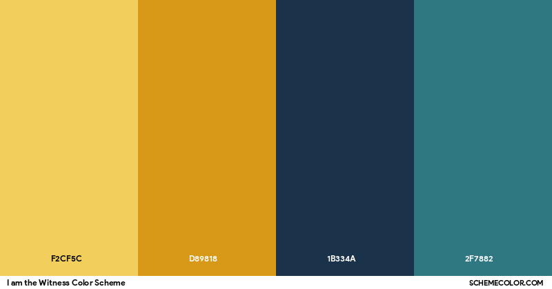 I am the Witness Color Scheme - Palettes - SchemeColor.com