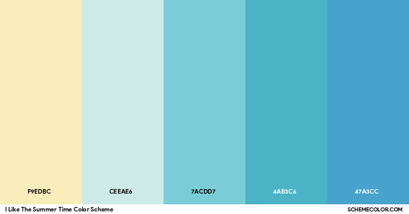I Like The Summer Time Color Scheme - Palettes - SchemeColor.com