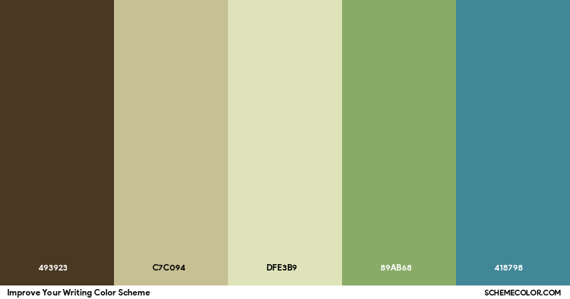 Improve Your Writing Color Scheme - Palettes - SchemeColor.com