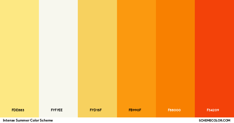 Intense Summer Color Scheme - Palettes - SchemeColor.com