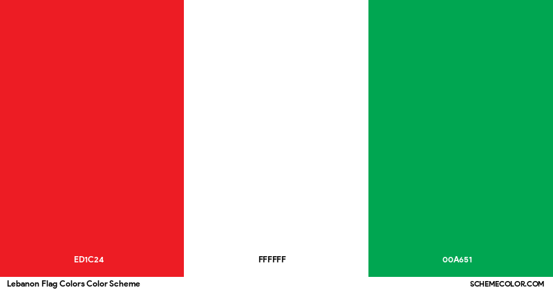 Lebanon Flag Colors - Flags - SchemeColor.com