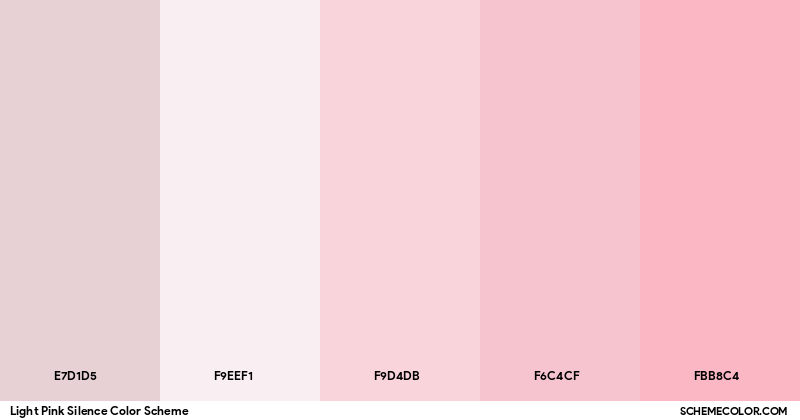 Light Pink Silence Color Scheme - Palettes - SchemeColor.com