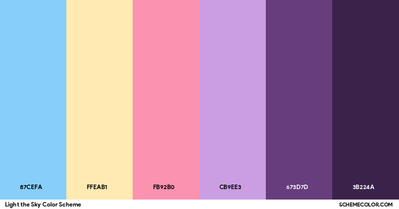 Light the Sky Color Scheme - Palettes - SchemeColor.com