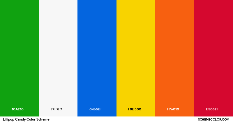 Lillipop Candy Color Scheme - Palettes - SchemeColor.com