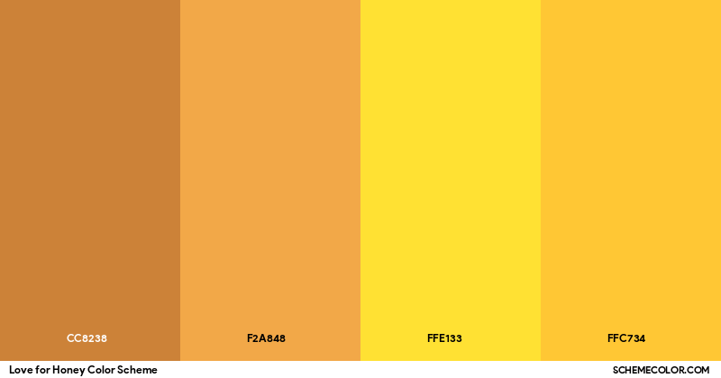 Love for Honey Color Scheme - Palettes - SchemeColor.com