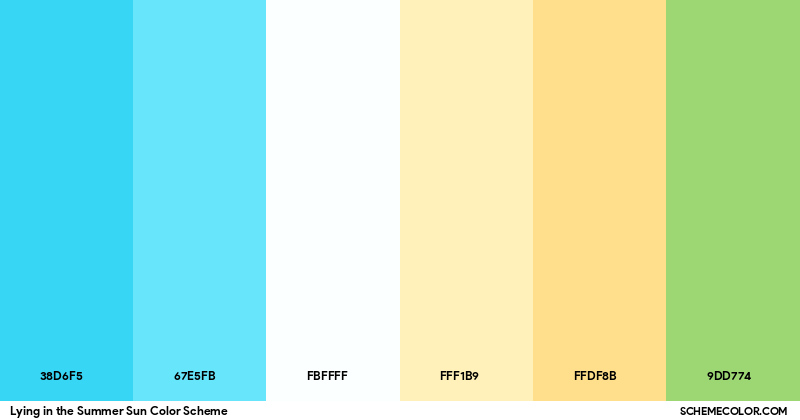 Lying in the Summer Sun Color Scheme - Palettes - SchemeColor.com