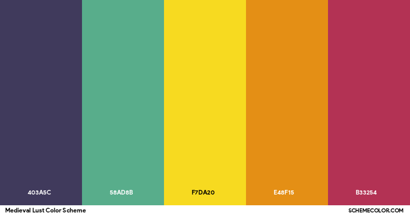 Medieval Lust Color Scheme - Palettes - SchemeColor.com