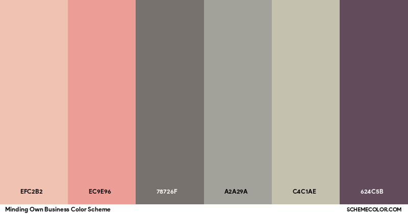 Minding Own Business Color Scheme - Palettes - SchemeColor.com