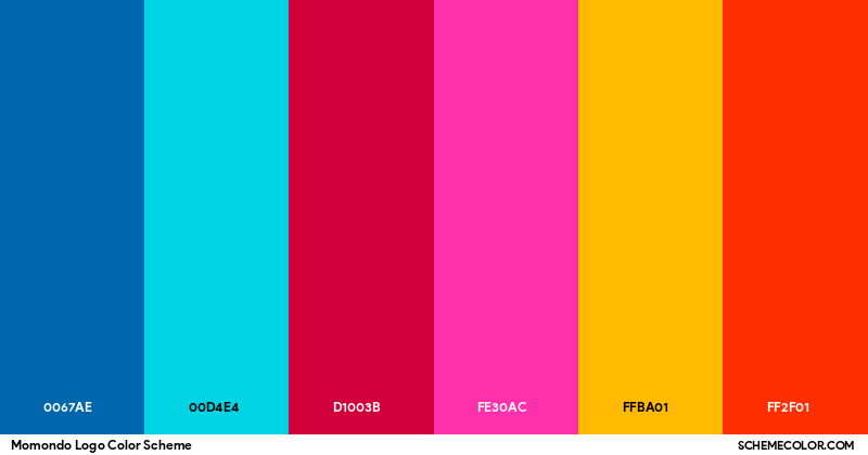 Momondo Logo Colors - Brands and Logos - SchemeColor.com