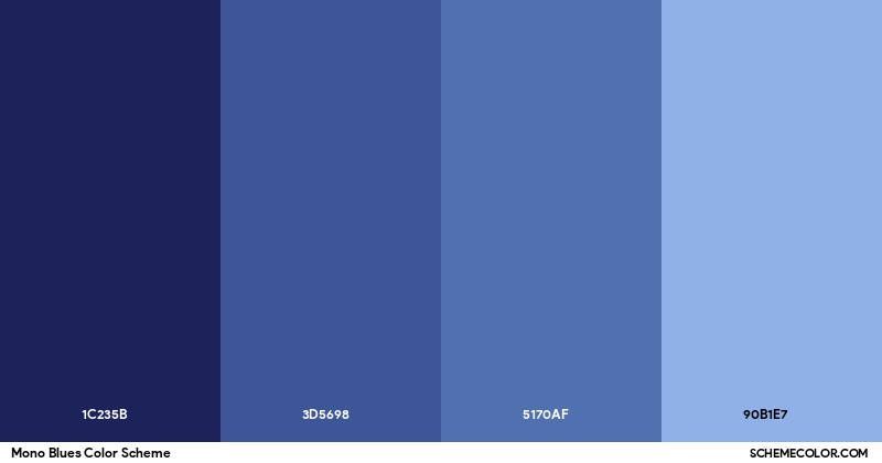 Mono Blues Color Scheme - Palettes - SchemeColor.com