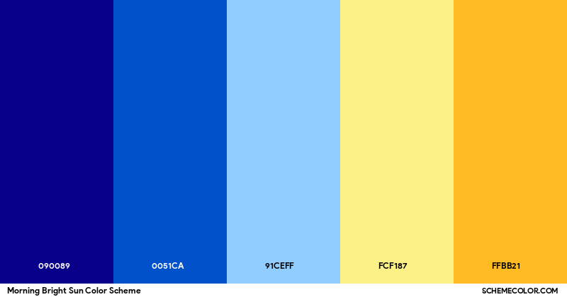 Morning Bright Sun Color Scheme - Palettes - SchemeColor.com