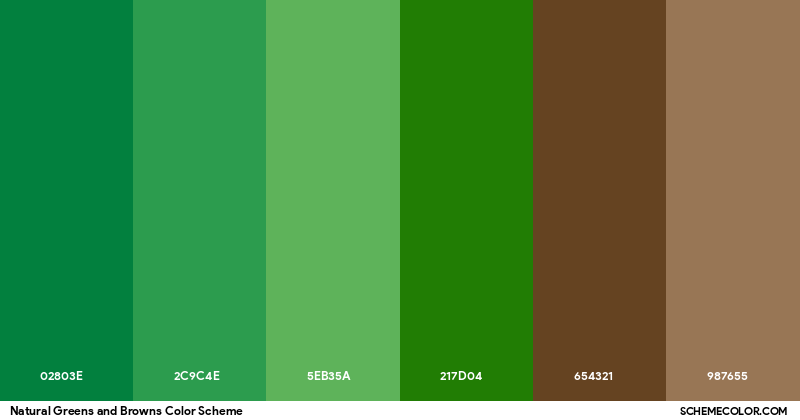 Natural Greens and Browns Color Scheme - Palettes - SchemeColor.com