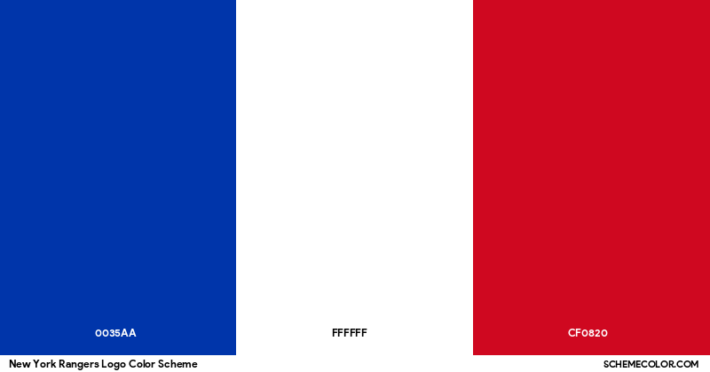 New York Rangers Logo Color Scheme - Palettes - SchemeColor.com