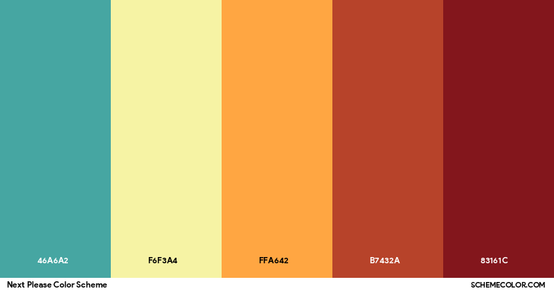 Next Please Color Scheme - Palettes - SchemeColor.com