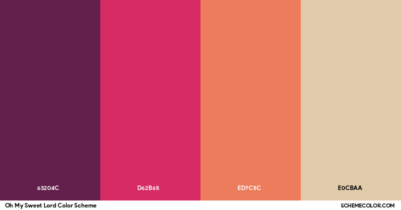 Oh My Sweet Lord Color Scheme - Palettes - SchemeColor.com