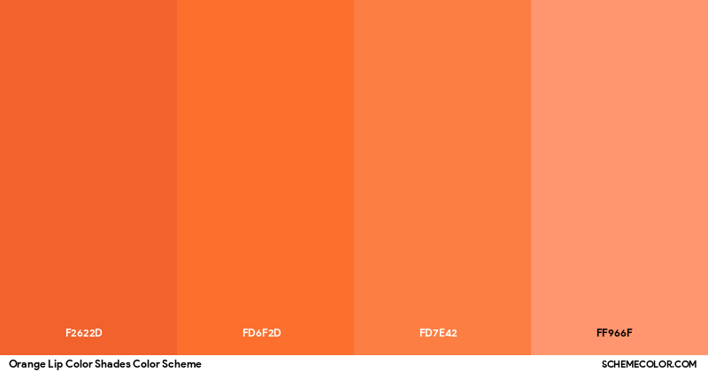 Orange Lip Color Shades Color Scheme - Palettes - SchemeColor.com