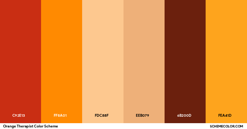 Orange Therapist Color Scheme - Palettes - SchemeColor.com