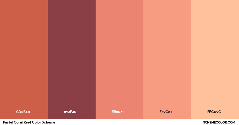 Pastel Coral Reef Color Scheme - Palettes - SchemeColor.com
