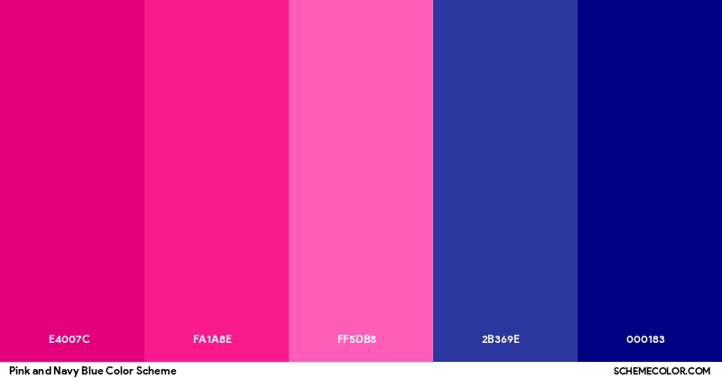 Pink and Navy Blue Color Scheme - Palettes - SchemeColor.com