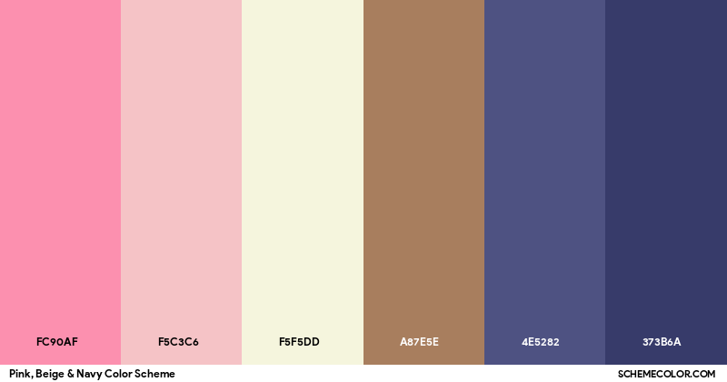 Pink, Beige & Navy Color Scheme - Palettes - SchemeColor.com