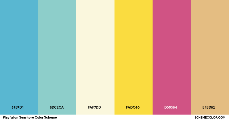 Playful on Seashore Color Scheme - Palettes - SchemeColor.com