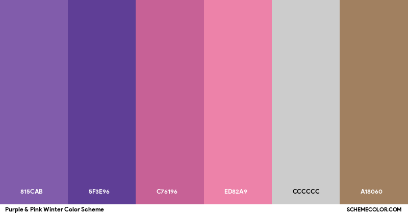 Purple & Pink Winter Color Scheme - Palettes - SchemeColor.com