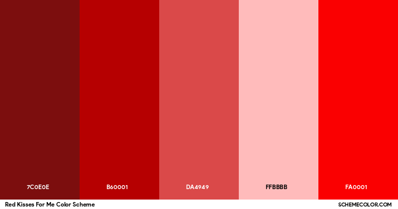 Red Kisses For Me Color Scheme - Palettes - SchemeColor.com