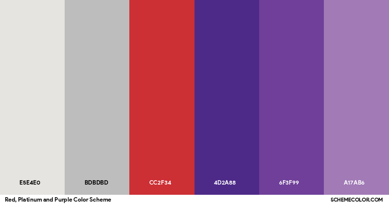 Red, Platinum and Purple Color Scheme - Palettes - SchemeColor.com