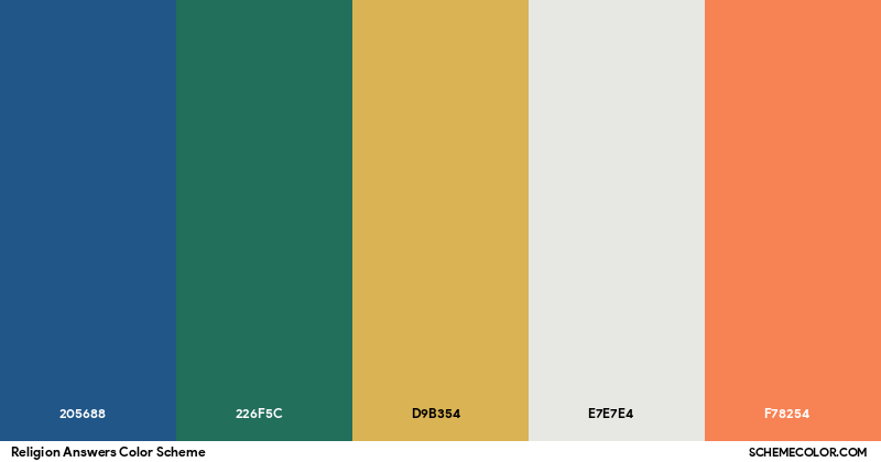 Religion Answers Color Scheme - Palettes - SchemeColor.com